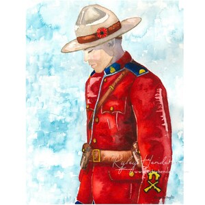 RCMP Watercolor Print: Remembrance Day Poppy Art - Etsy