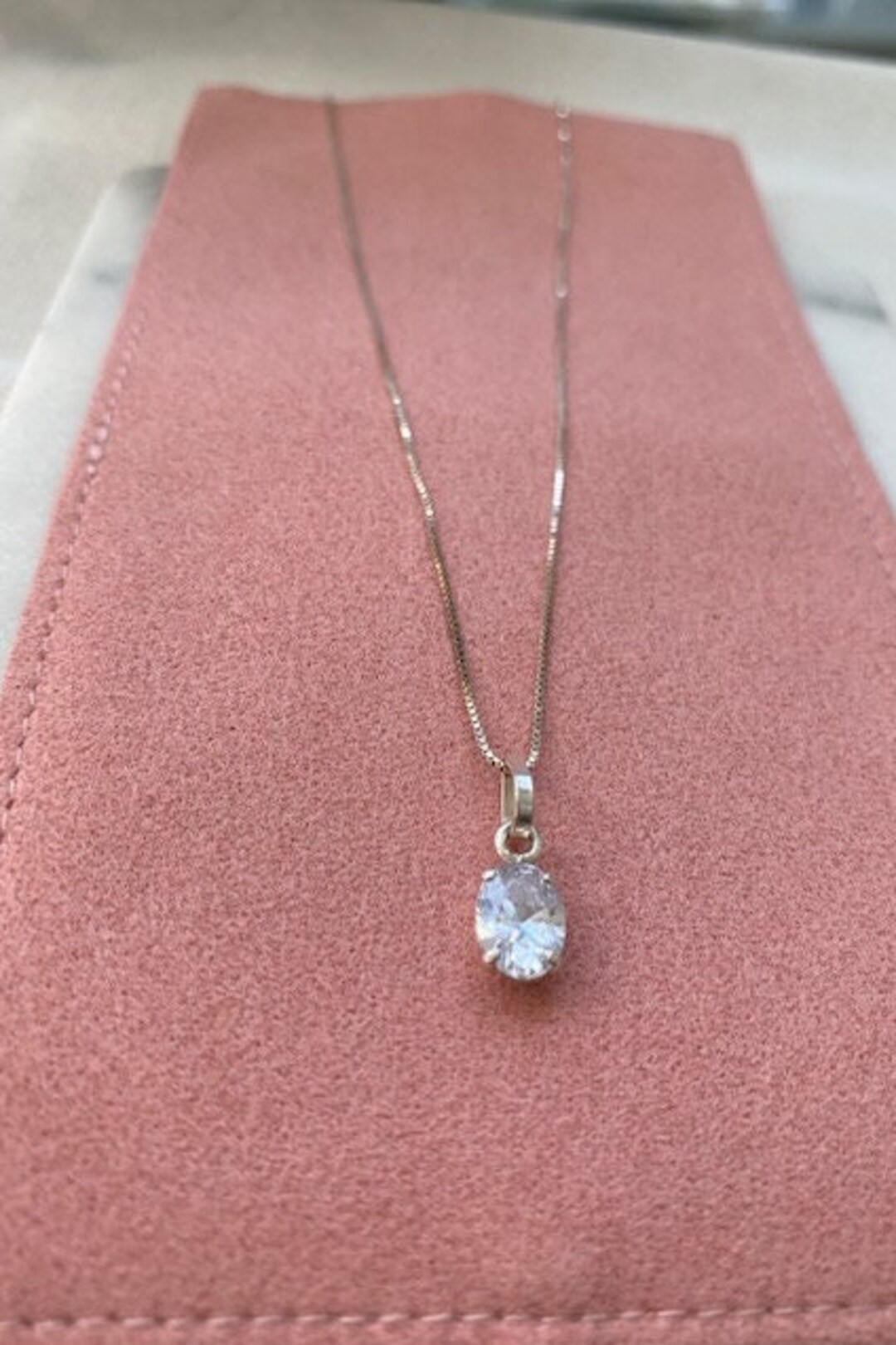 Teardrop Pendant and Chain, Silver Teardrop Chain, Teardrop, Gift for ...