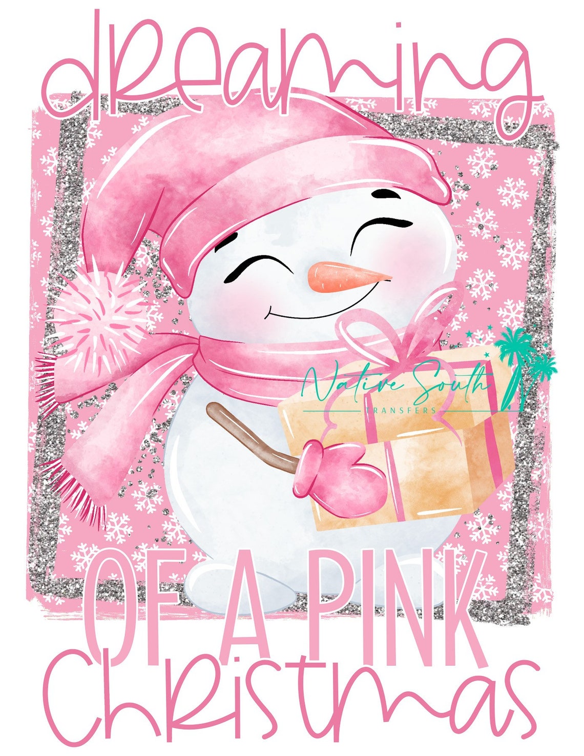 Dreaming of a Pink Christmas Print / Christmas Print/ - Etsy