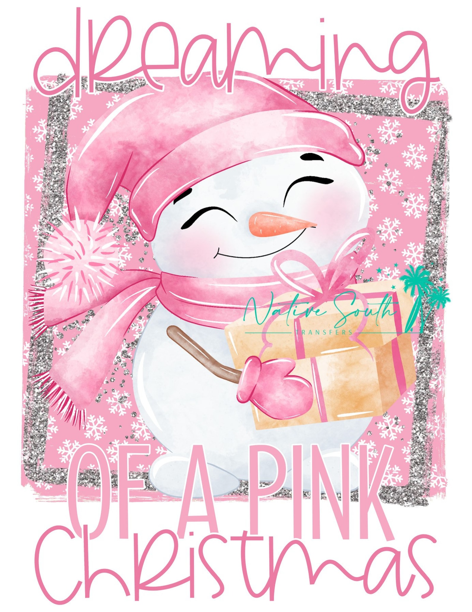 Dreaming of a Pink Christmas Print / Christmas Print/ - Etsy