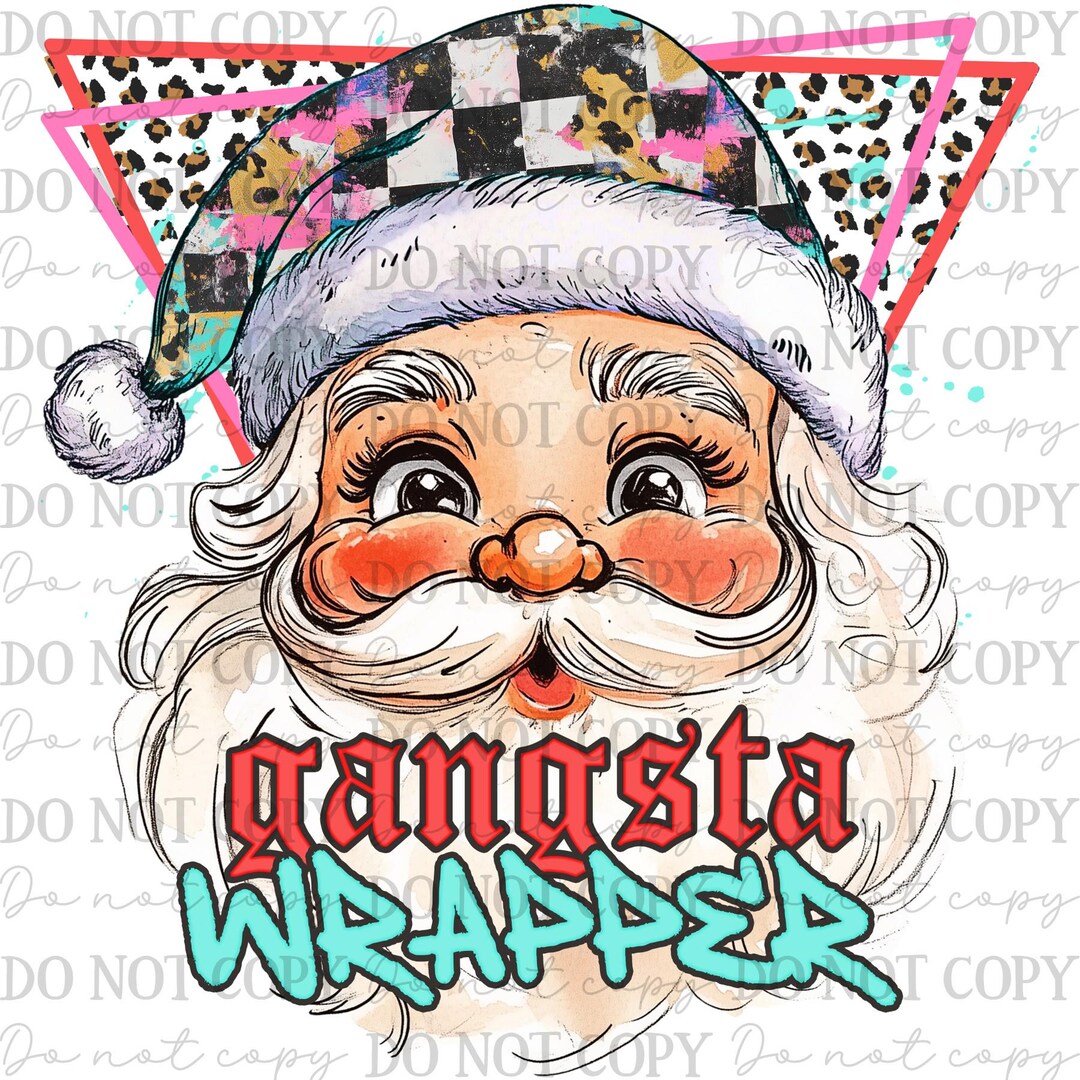 Gangsta Wrapper Retro Santa Sublimation or DTF Print: Ready to Press ...
