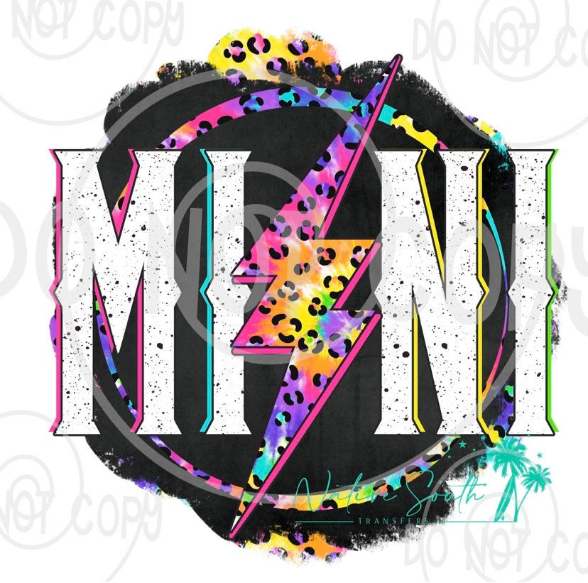 Mini lightning leopard rainbow print/Sublimation Print/DIY | Etsy