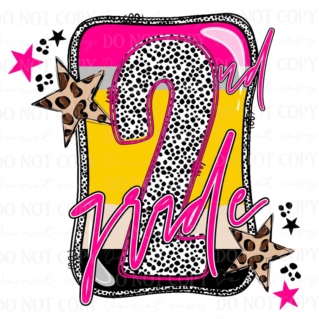2nd Grade Stars Pencil Background Print / DTF Print/ Sublimation Print ...