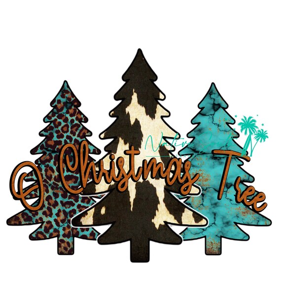 O Christmas Tree Cow Print Trees Print / Christmas Print/ | Etsy