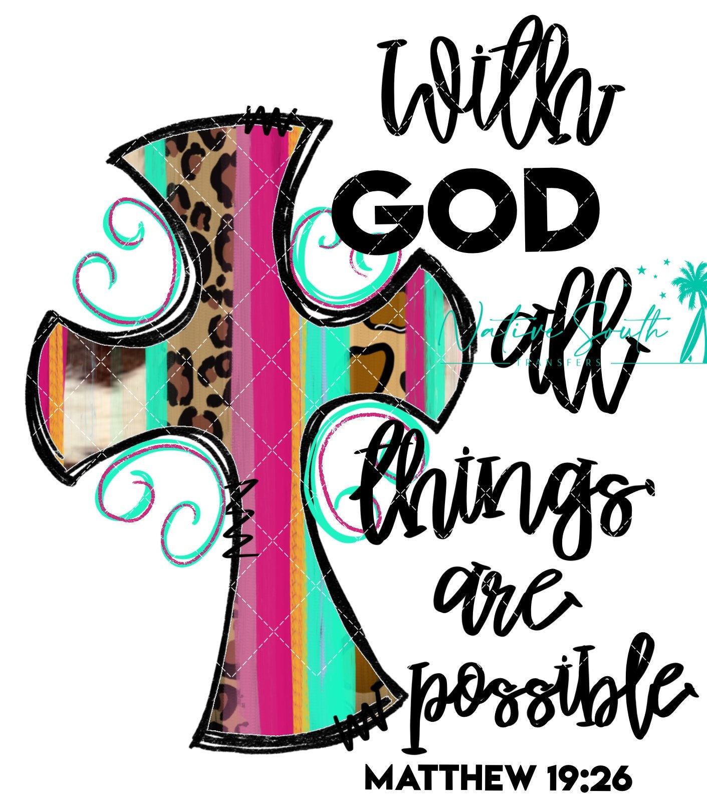 With God all things Matthew 19:26 print / religious Print/ | Etsy