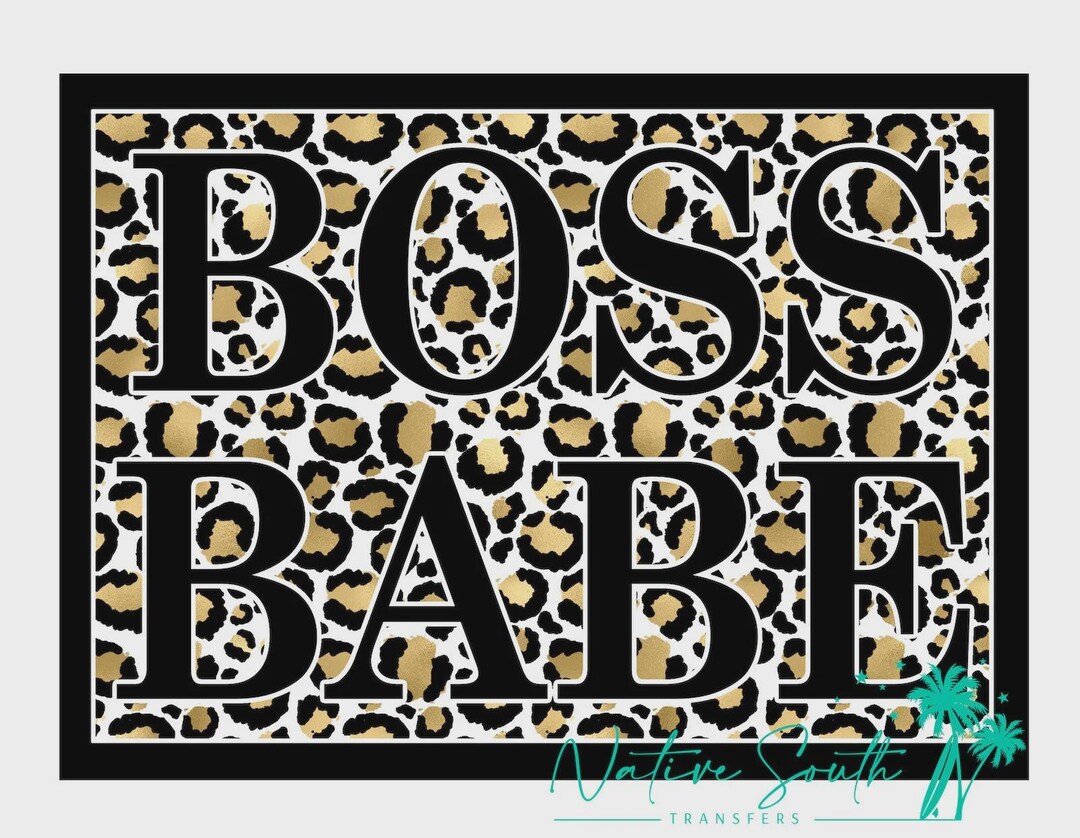 Boss Babe Leopard Print DTF - Ready to Press Transfer - Etsy