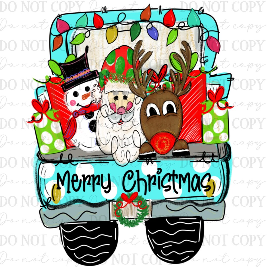 Merry Christmas Truck Art DTF or Sublimation Print: Christmas Ready to ...