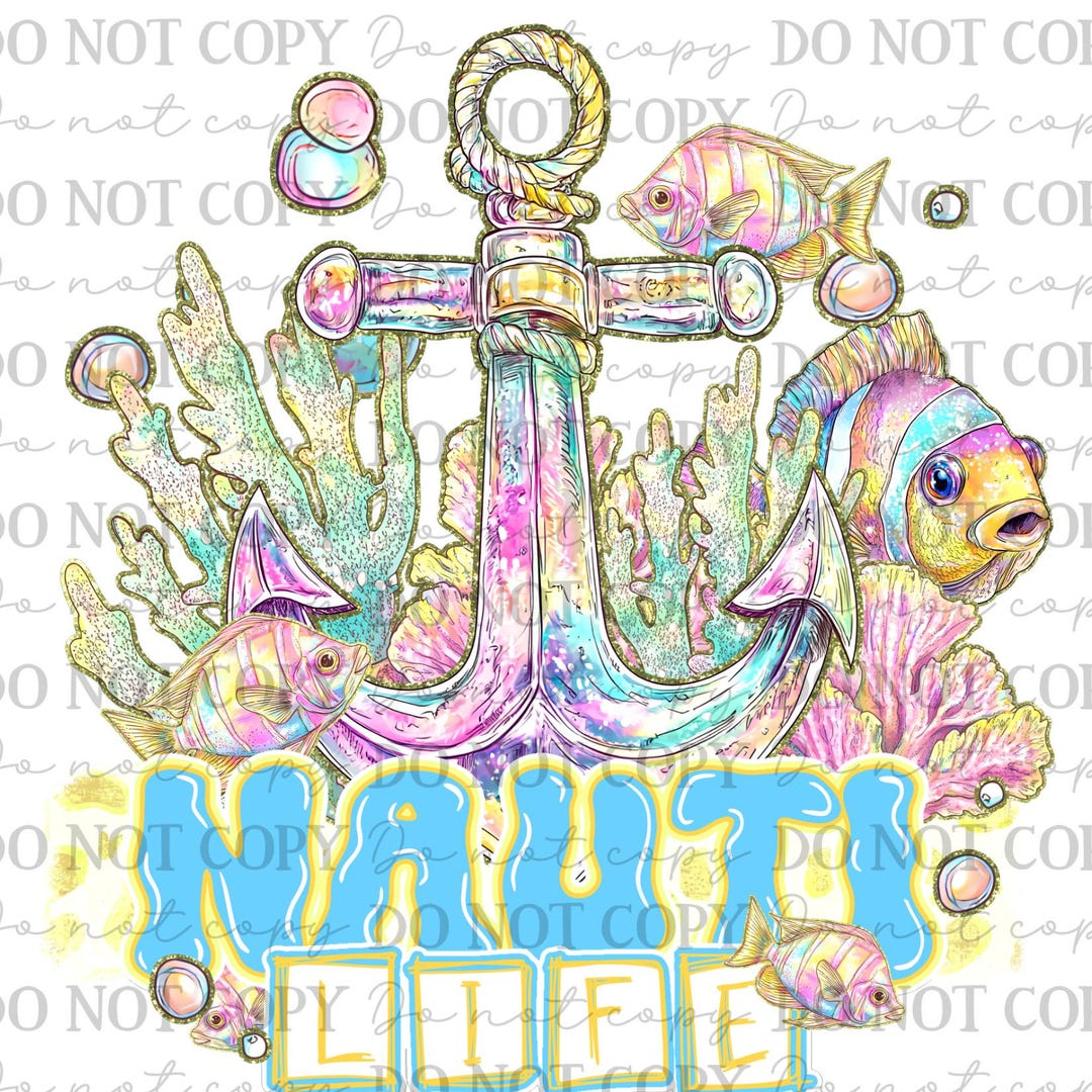 Nauti Life Anchor Fish Summer DTF Print: Ready to Press Transfer - Etsy