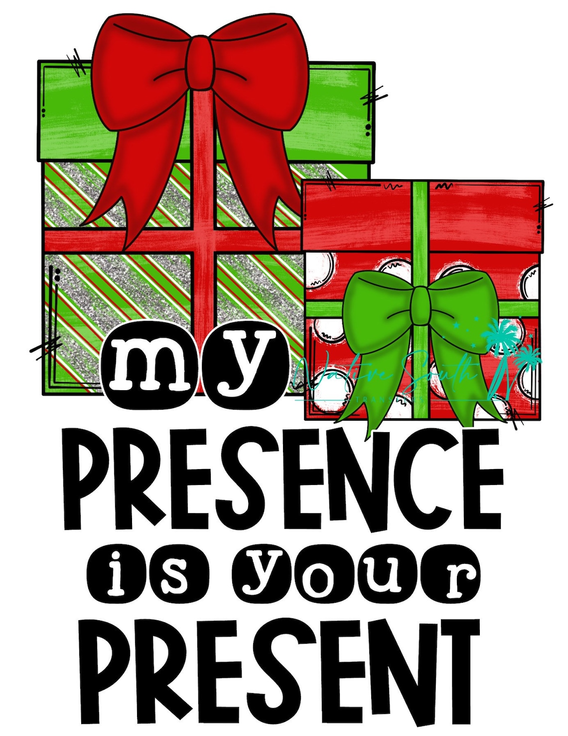 My presence is your present print / Christmas Print/ | Etsy