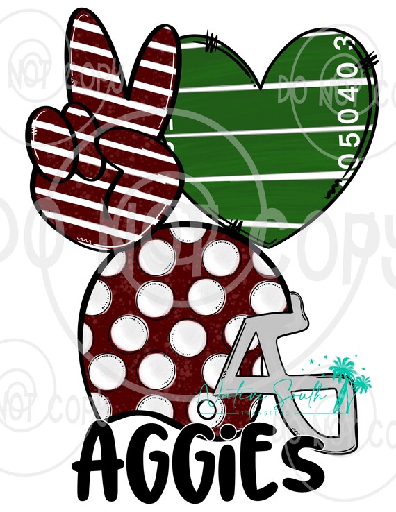 Peace Love Aggies Print /football Print/sublimation Print/diy - Etsy