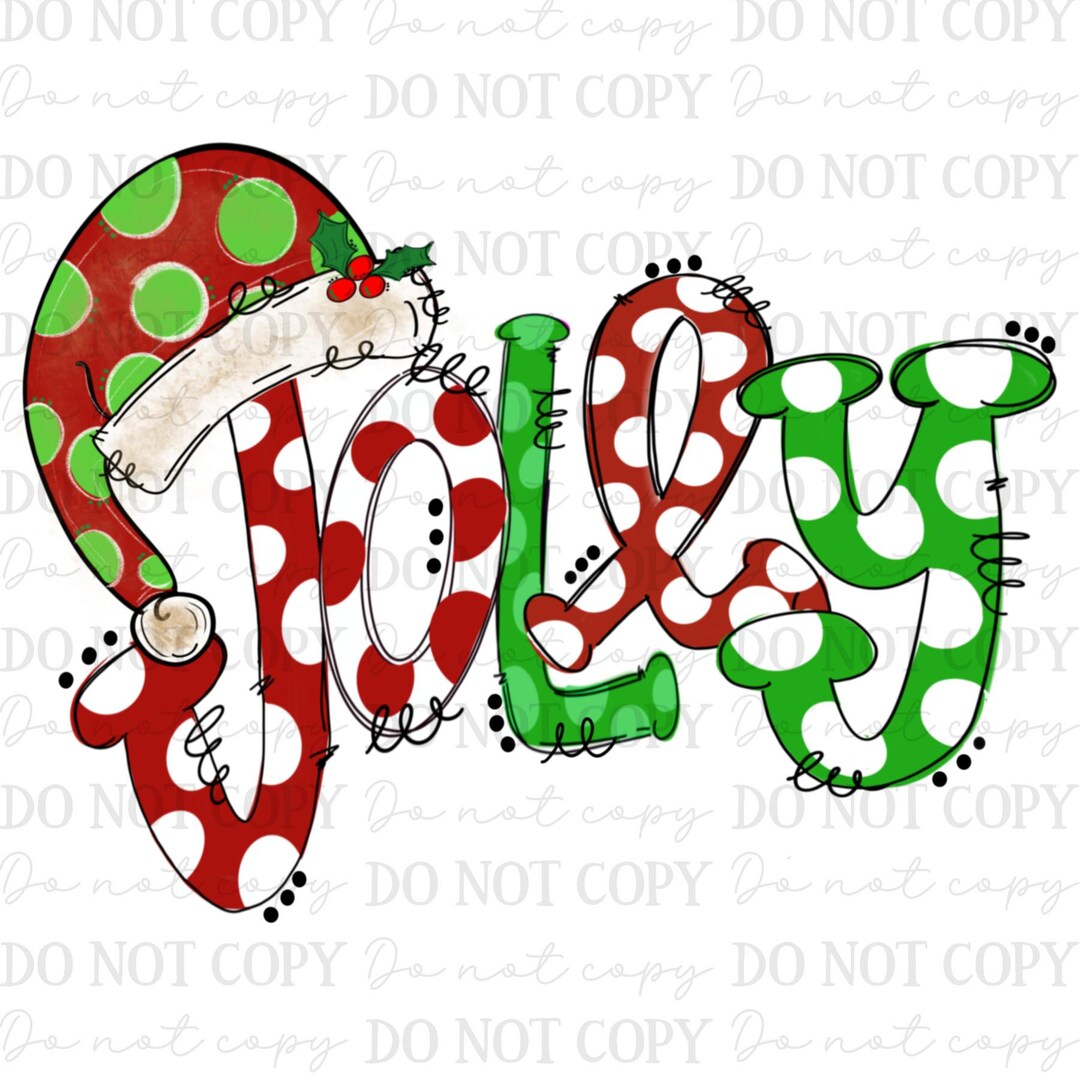 Jolly Polka Dot Letter Christmas DTF or Sublimation Print: Ready to ...