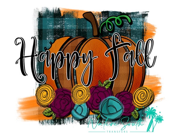 Happy Fall Pumpkin Plaid Background Sublimation Print/diy - Etsy