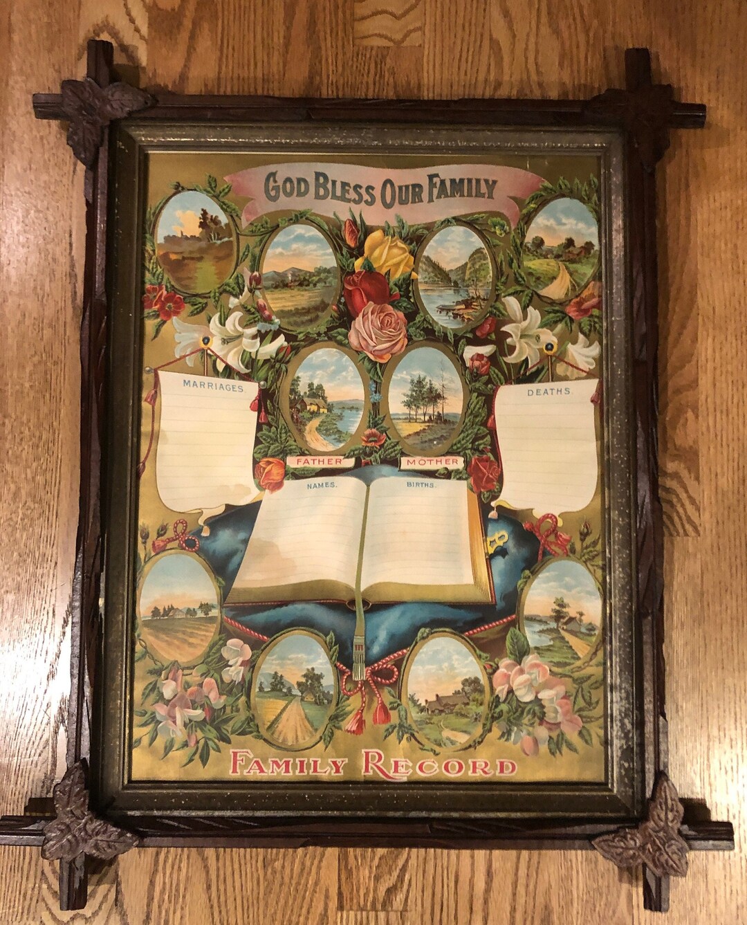 Authentic - God Bless Our Family - Family Record - Blank - Victorian ...