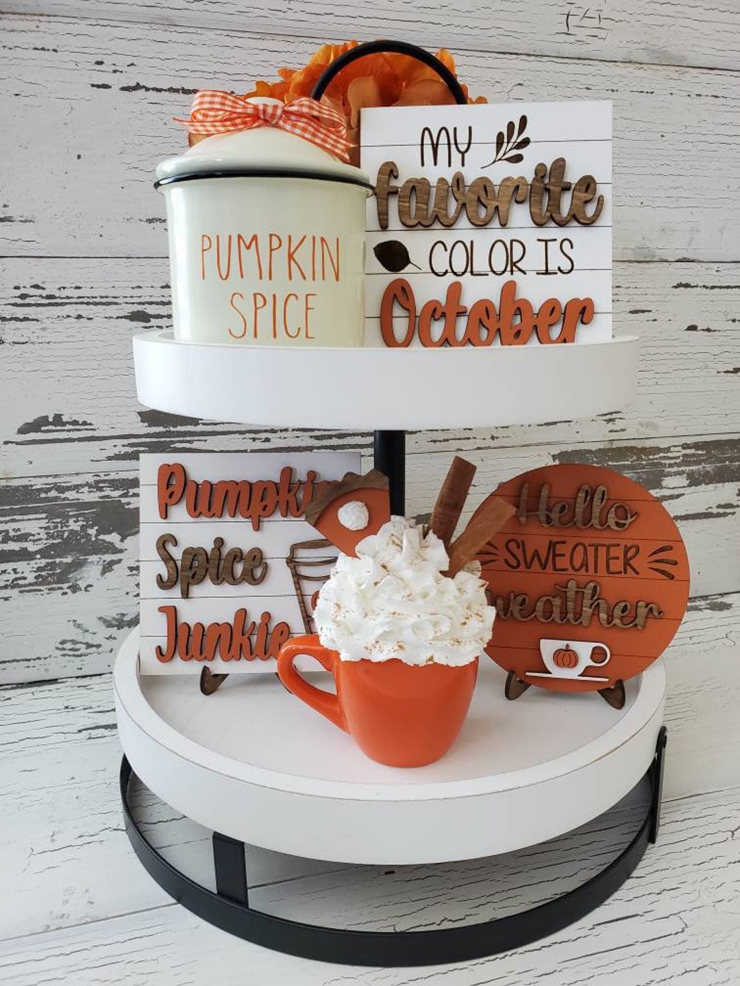 Pumpkin Spice Tiered Tray Decor Fall Tiered Tray Decor - Etsy