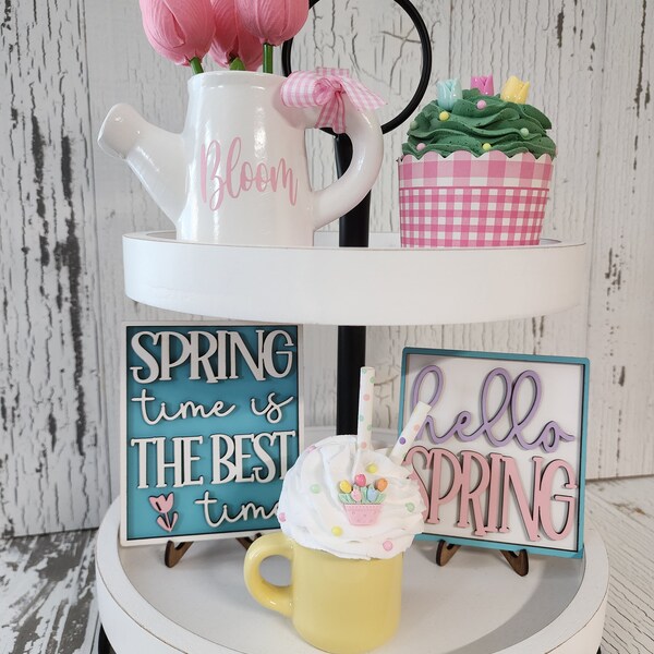 Spring Tiered Tray Decor - Etsy