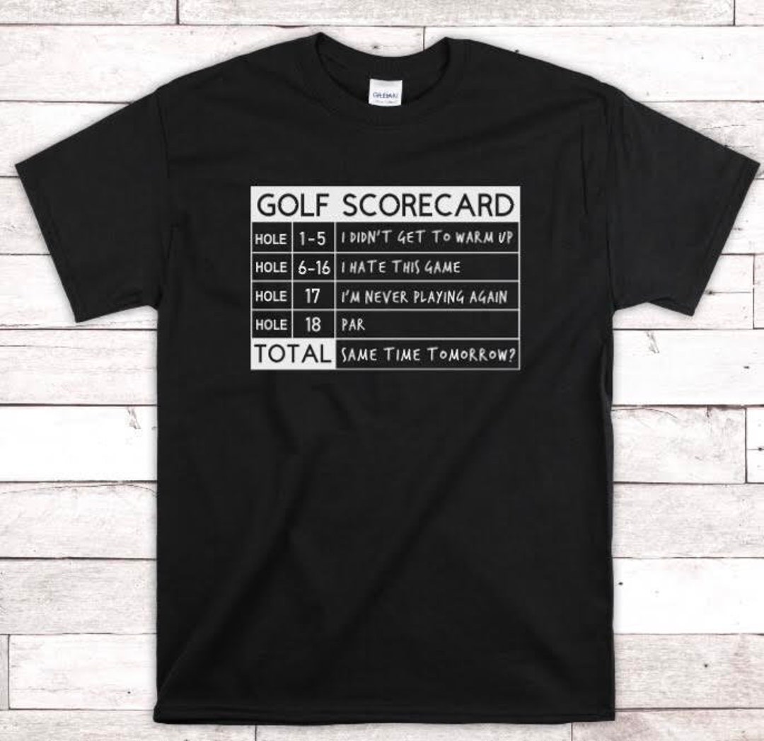 Funny Golfer Thoughts Scorecard T-shirt Golf Joke Shirt Golfer Gift ...