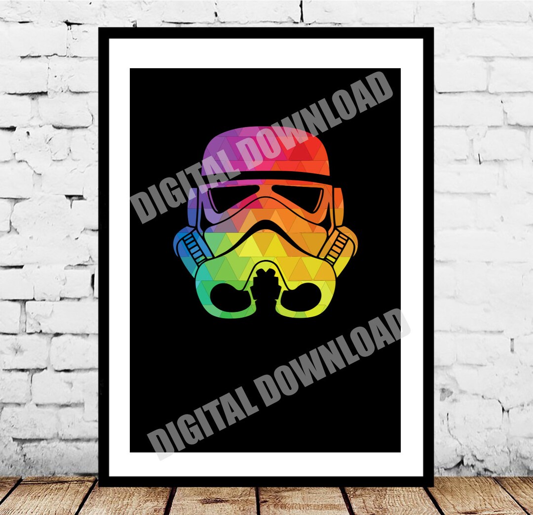 Rainbow Stormtrooper Helmet Star Wars Digital Download - Etsy