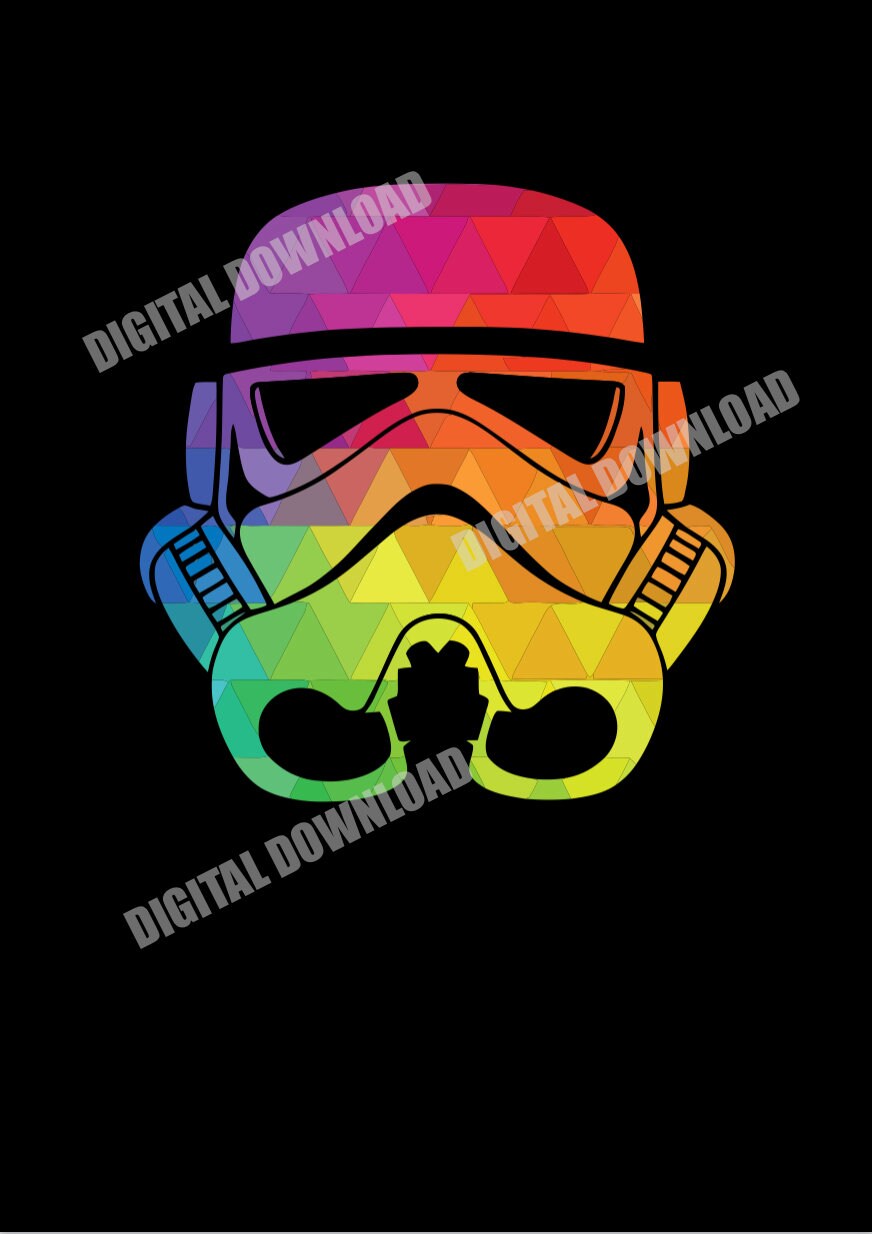 Rainbow Stormtrooper Helmet Star Wars Digital Download - Etsy