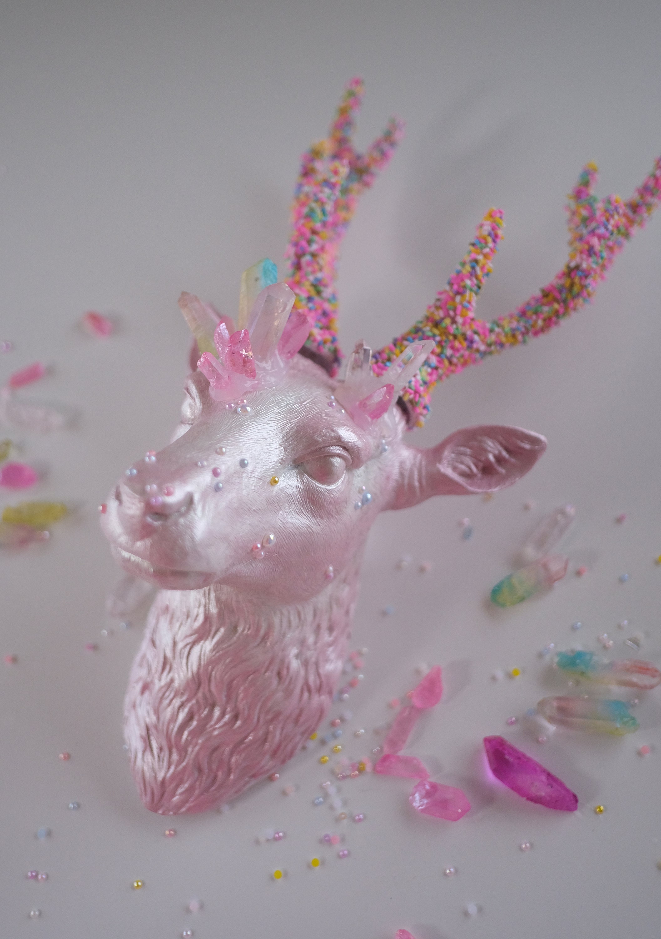 SOLD OUT 'pink Candy Deer' (can Be Repeated to Order) - Etsy