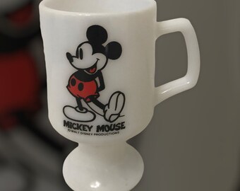 Mickey Mouse Milk Glass | Etsy