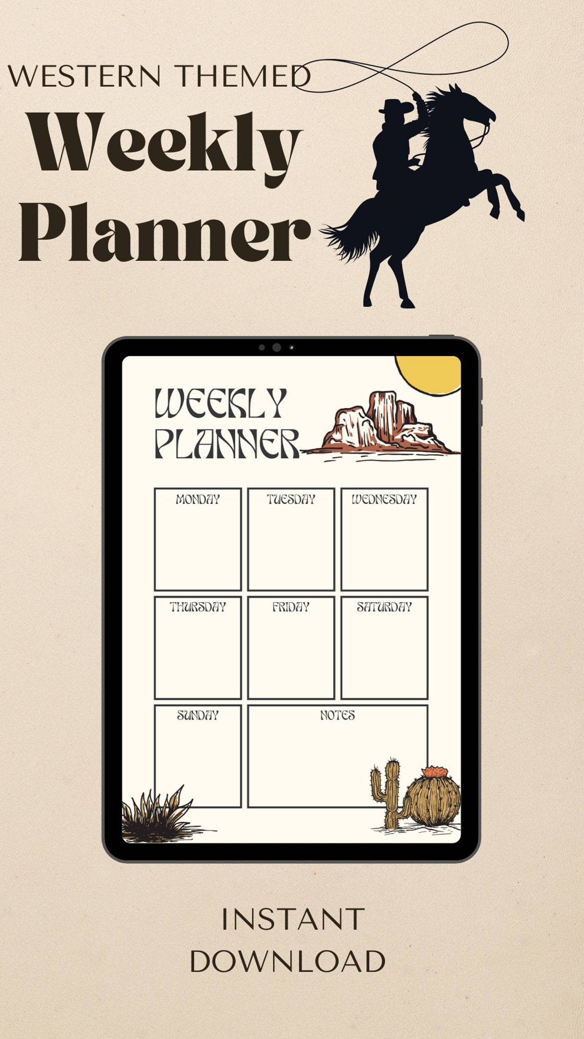 Instant Download Western Themed Weekly Planner/ Printable - Etsy