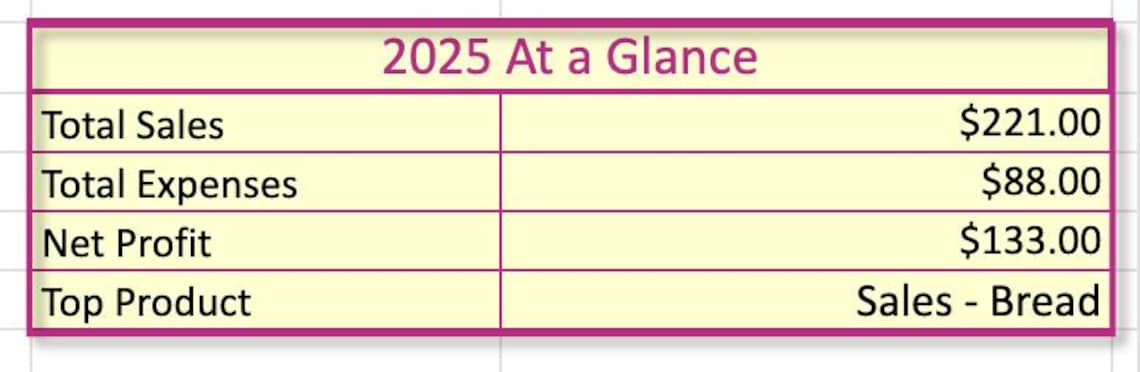2025 Bakery Income Expense Spreadsheet for Cottage Bakers – Instant ...
