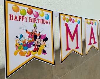 Disney Birthday Banner Disney Decoration Disney Banner Disney Party ...