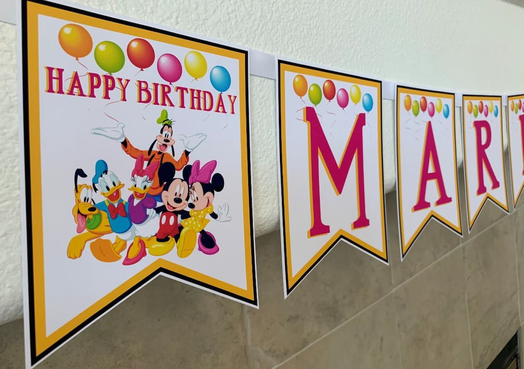 Disney Birthday Banner | Disney Decoration | Disney Banner | Disney ...