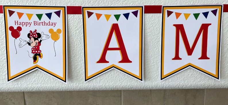 Disney Birthday Banner | Disney Decoration | Disney Banner | Disney ...