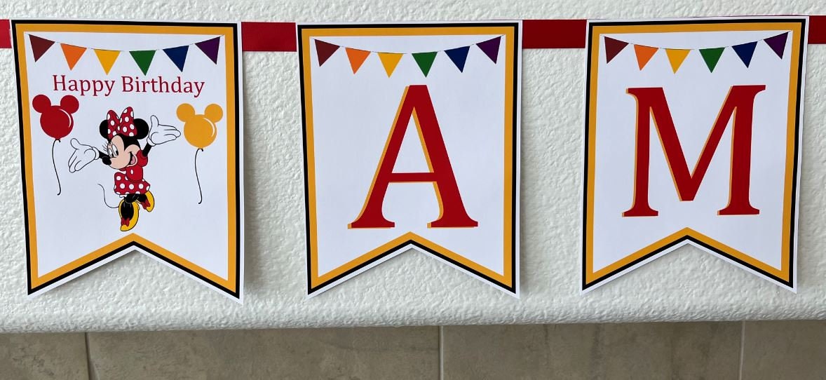 Disney Birthday Banner | Disney Decoration | Disney Banner | Disney ...