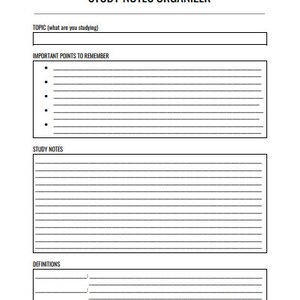 Printable Planner, Study Planner, Printable, Organization Planner ...