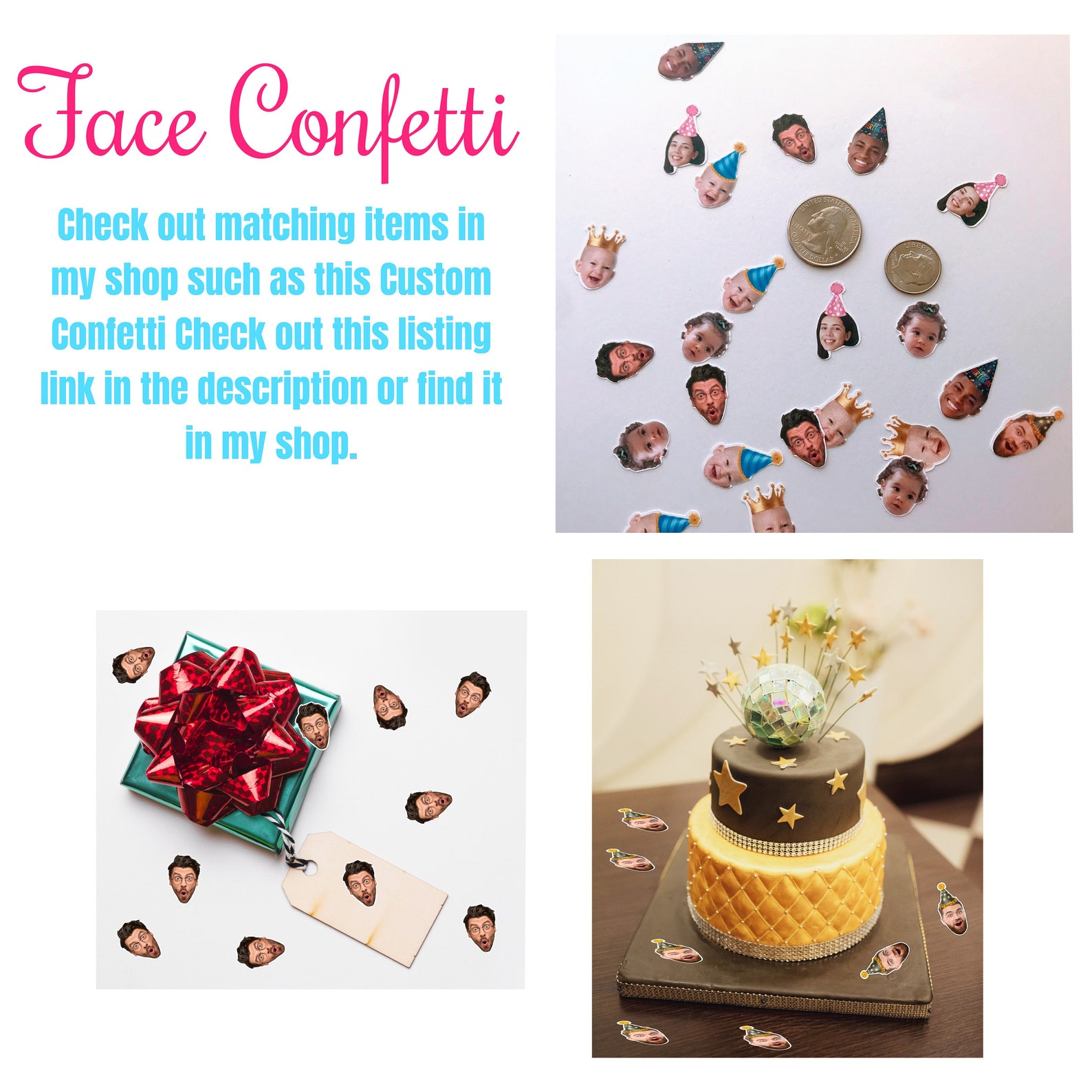 One Dozen Picture Cupcake Toppers, Funny Cupcake Topper, Face Cupcake ...