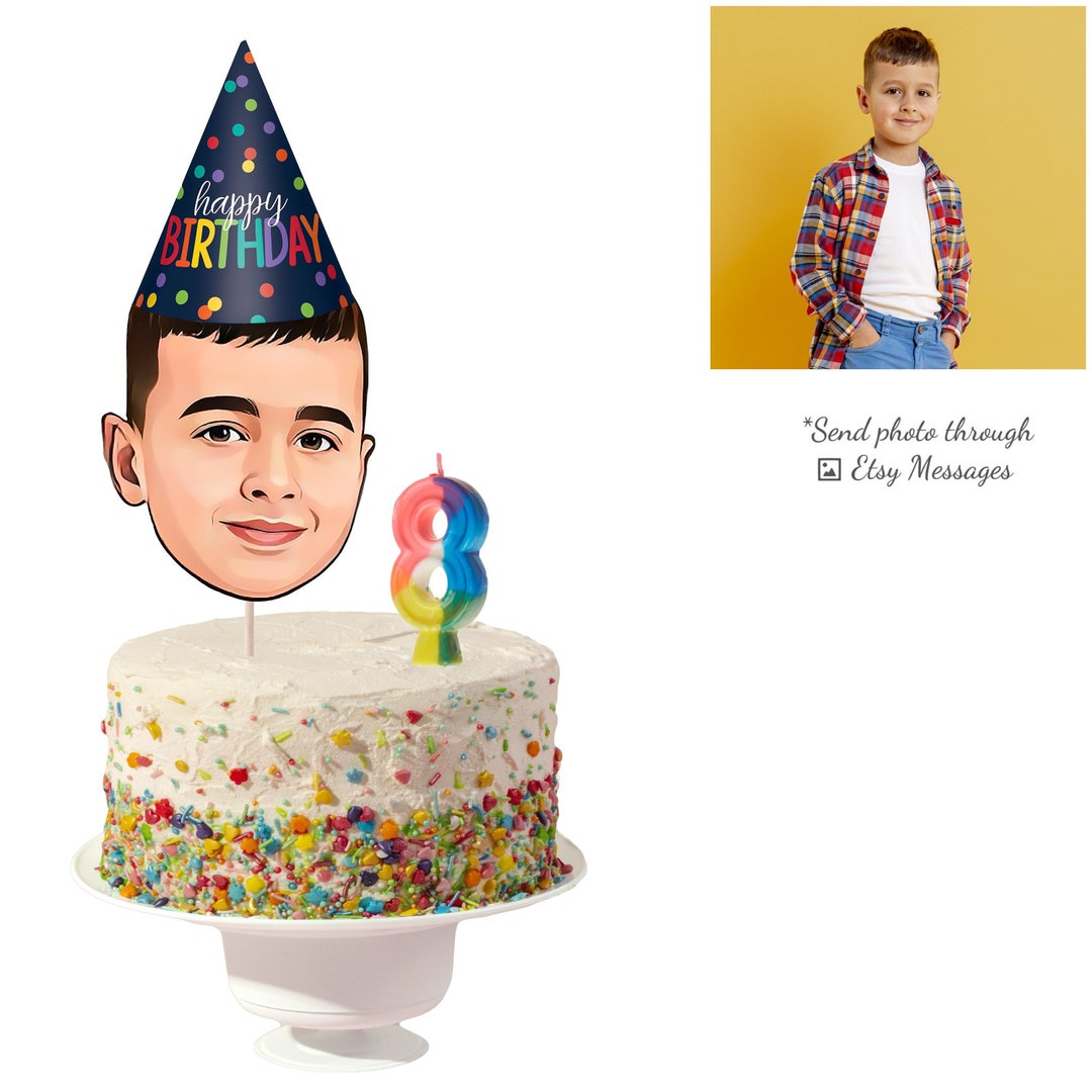 Cartoon Photo Cake Topper, Large Cupcake Topper, Face Cake Topper ...