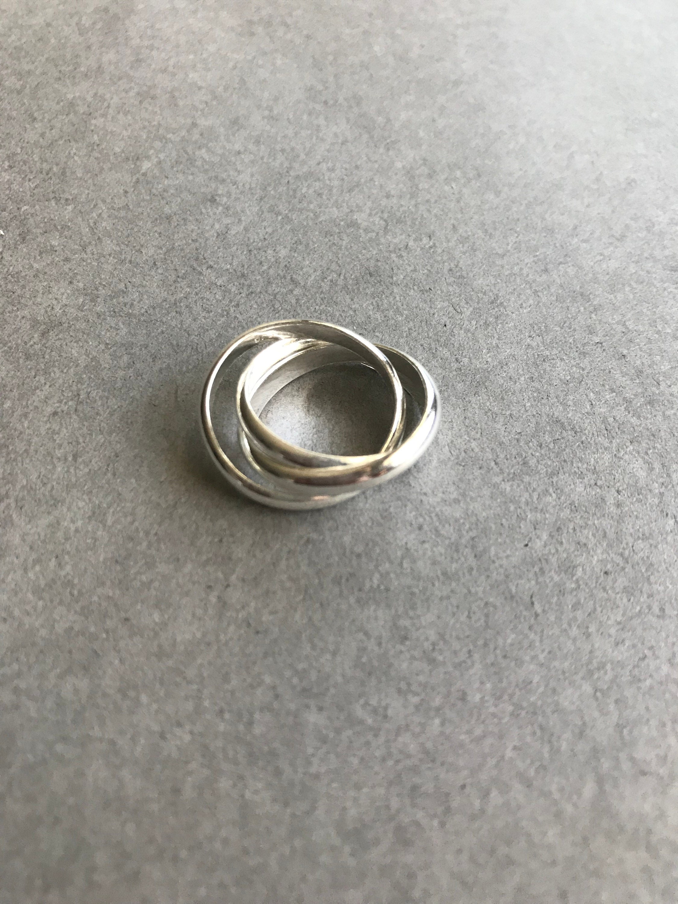 Anillo triple entrelazado de plata anillos multibanda - Etsy España