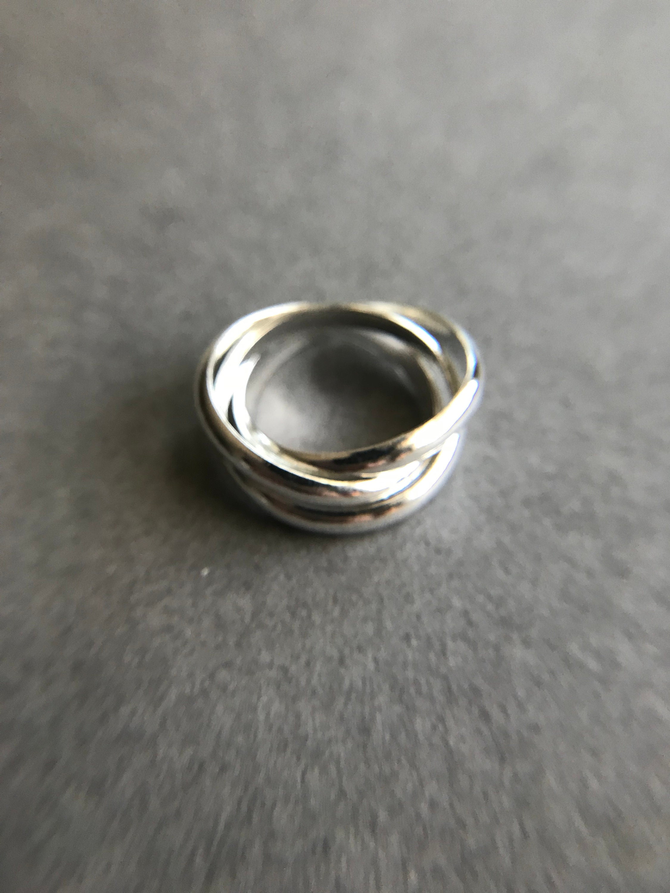 Anillo triple entrelazado de plata anillos multibanda - Etsy España