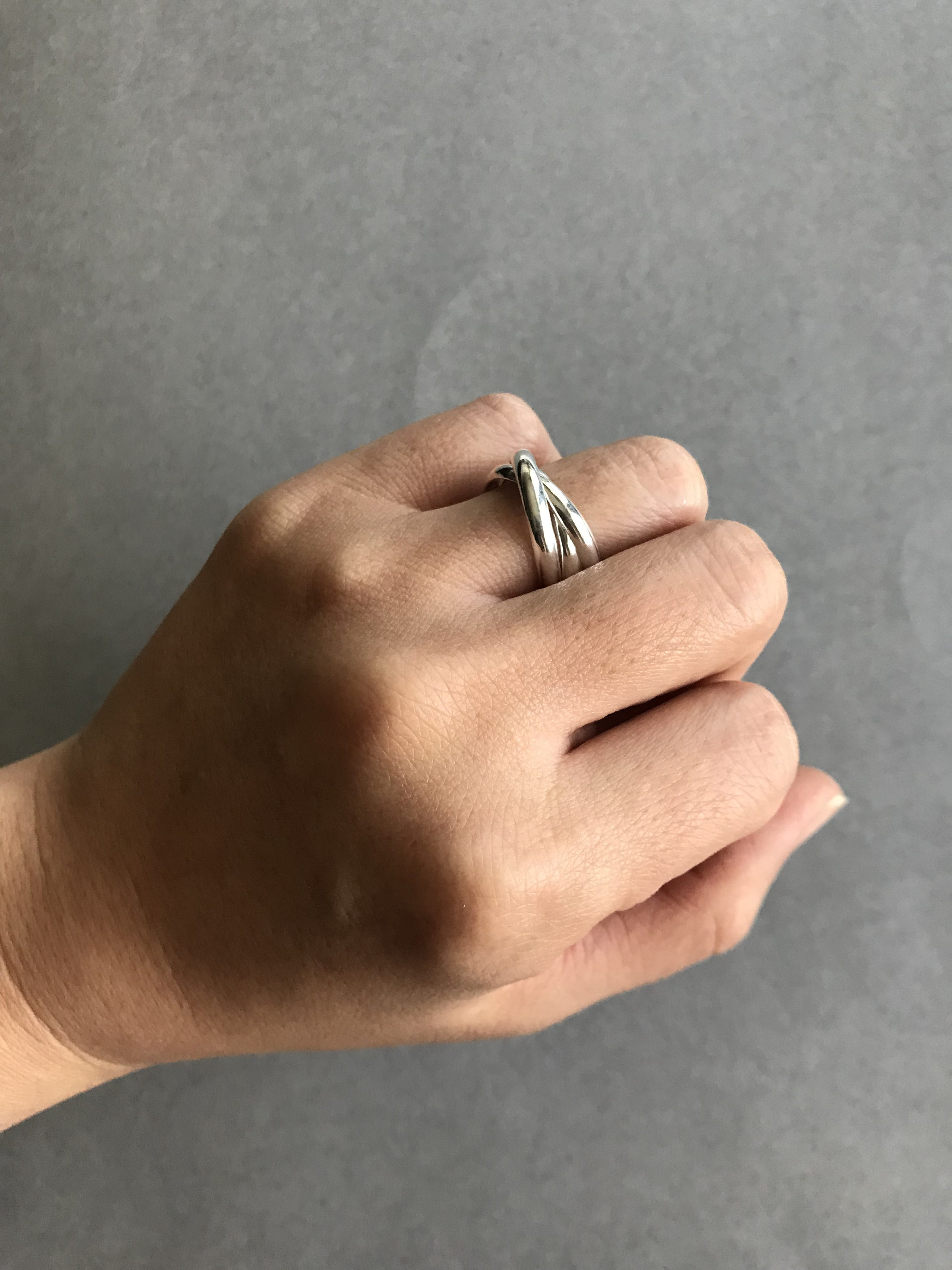 Anillo triple entrelazado de plata anillos multibanda - Etsy España