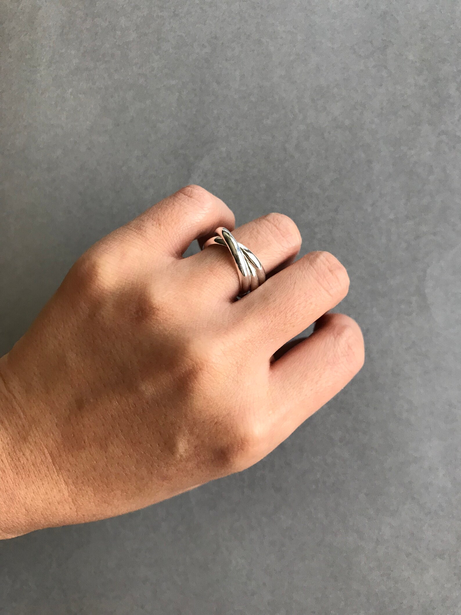 Anillo triple entrelazado de plata anillos multibanda - Etsy España