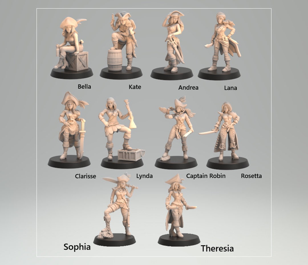 Table Top Heroes Vol 1 - Pirate Girls Miniatures - Etsy