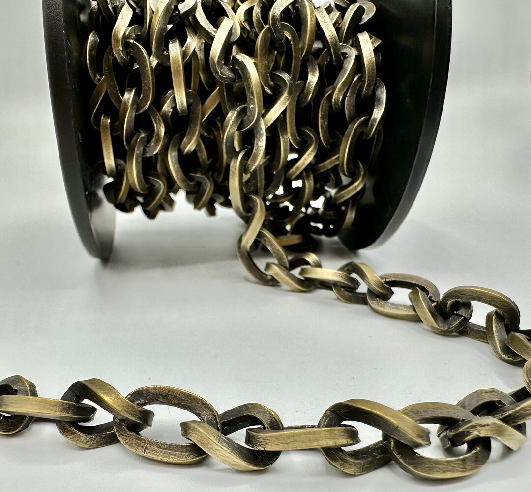 Antique Brass Colored Base Metal Chain by the Foot - Etsy