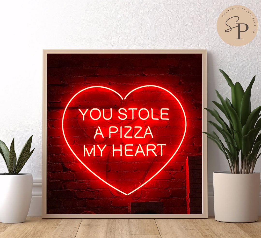 You Stole a Pizza My Heart Wall Art Square Print Contemporary Quote ...
