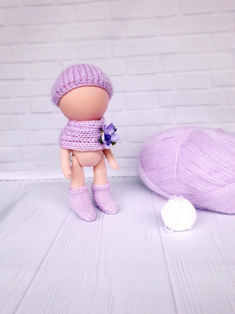 Knitted Accessories for a Doll, Beret and a Scarf, Snood for a Doll ...