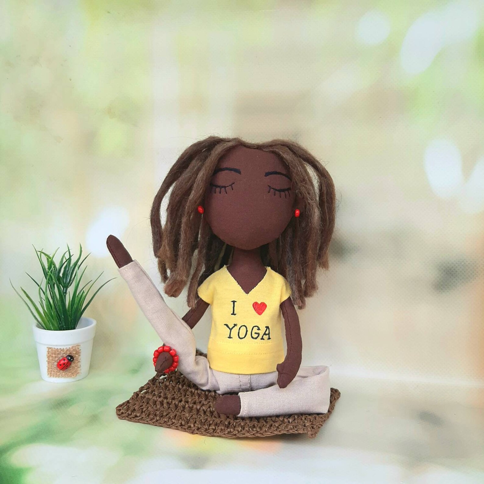 Yoga Doll Yoga Decor Yogi Meditation Yogi Doll Lotus Pose Etsy