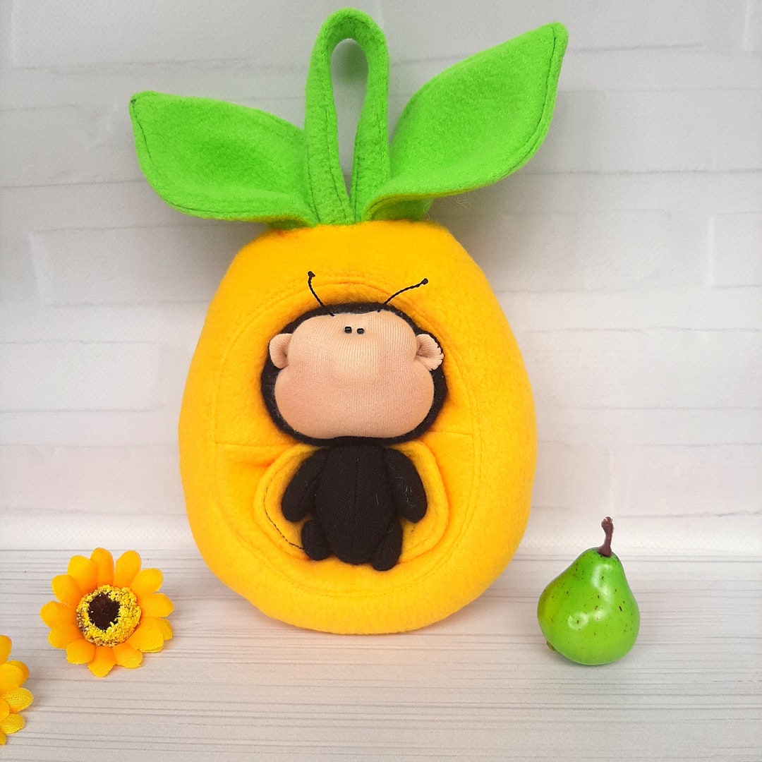 Soft Yellow Toy Bee in a Pear Yellow Beetle in a House Educational Toy ...