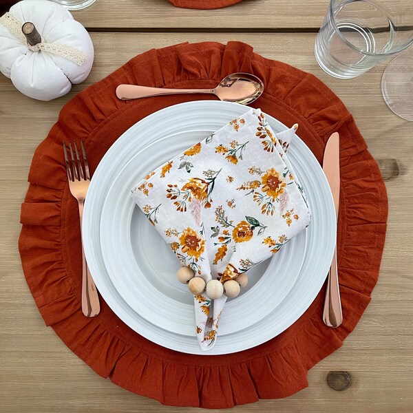 Ruffle Placemats Set - Etsy