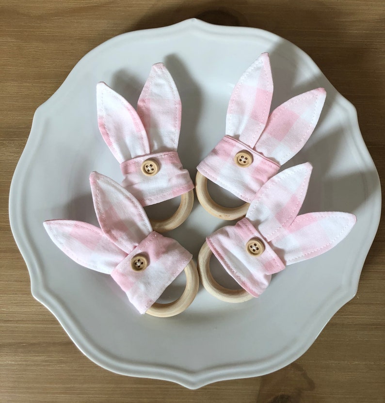Napkin Rings Easter Napkin Rings Fabric Bunny Ears Bunny - Etsy