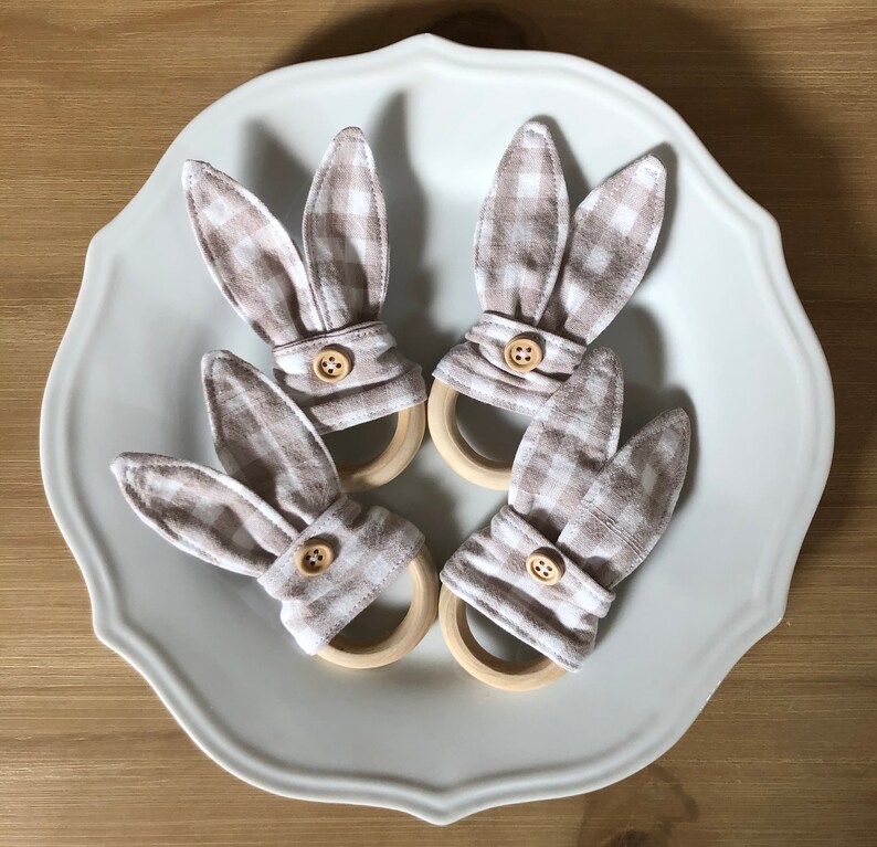 Napkin Rings Easter Napkin Rings Fabric Bunny Ears Bunny - Etsy
