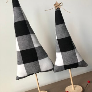 Stuffed Christmas Tree, Buffalo Check Fabric Christmas Tree, Fabric ...