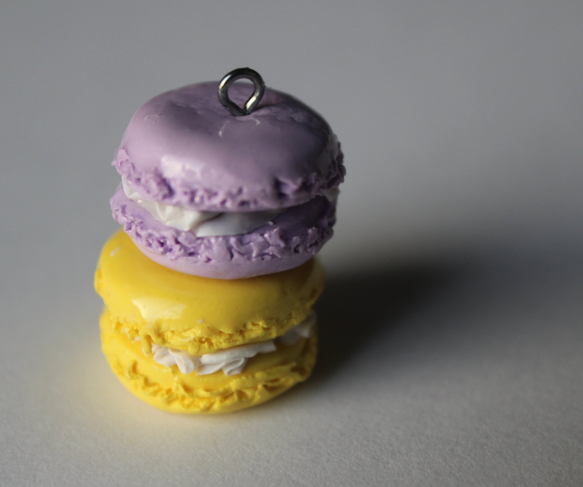 Polymer Clay Pastel Purple and Yellow Macarons | Etsy