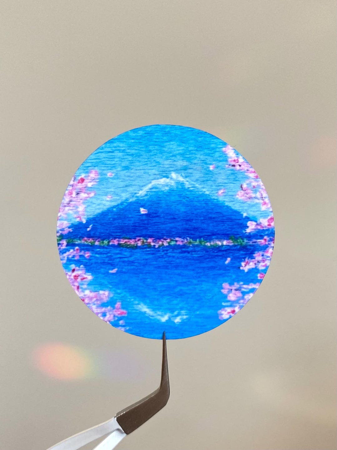 Mt. Fuji Sticker // Scenic Sticker, Glossy, Cherry Blossom Mountain - Etsy