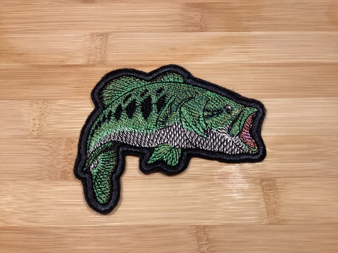 Embroidered Big Mouth Bass Fish Patch Sew/iron-on by ...